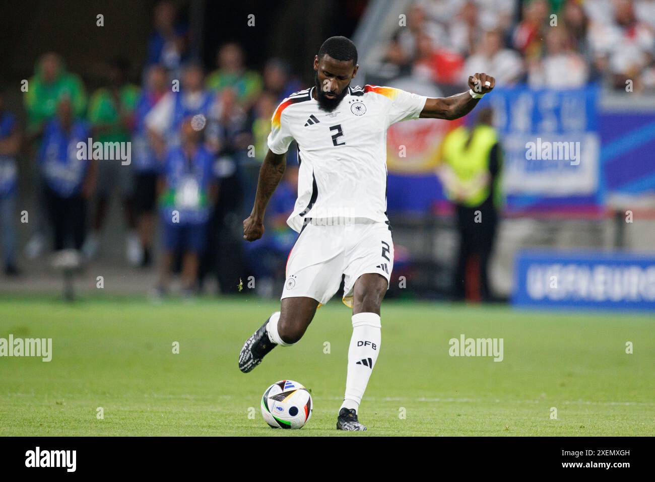 Antonio Rudiger seen during UEFA Euro 2024 game between national teams ...