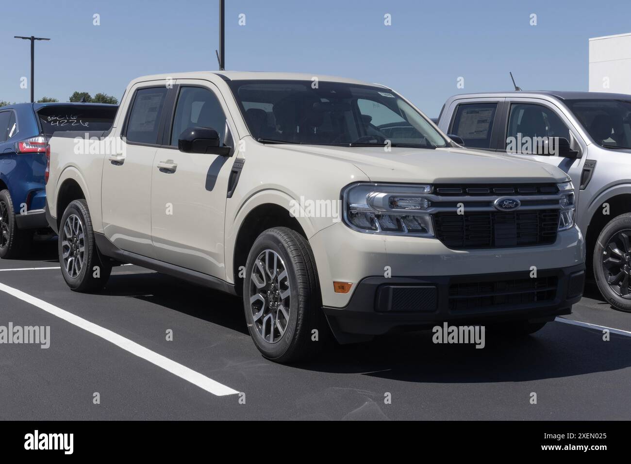 Merrillville - June 27, 2024: Ford Maverick Lariat display at a ...