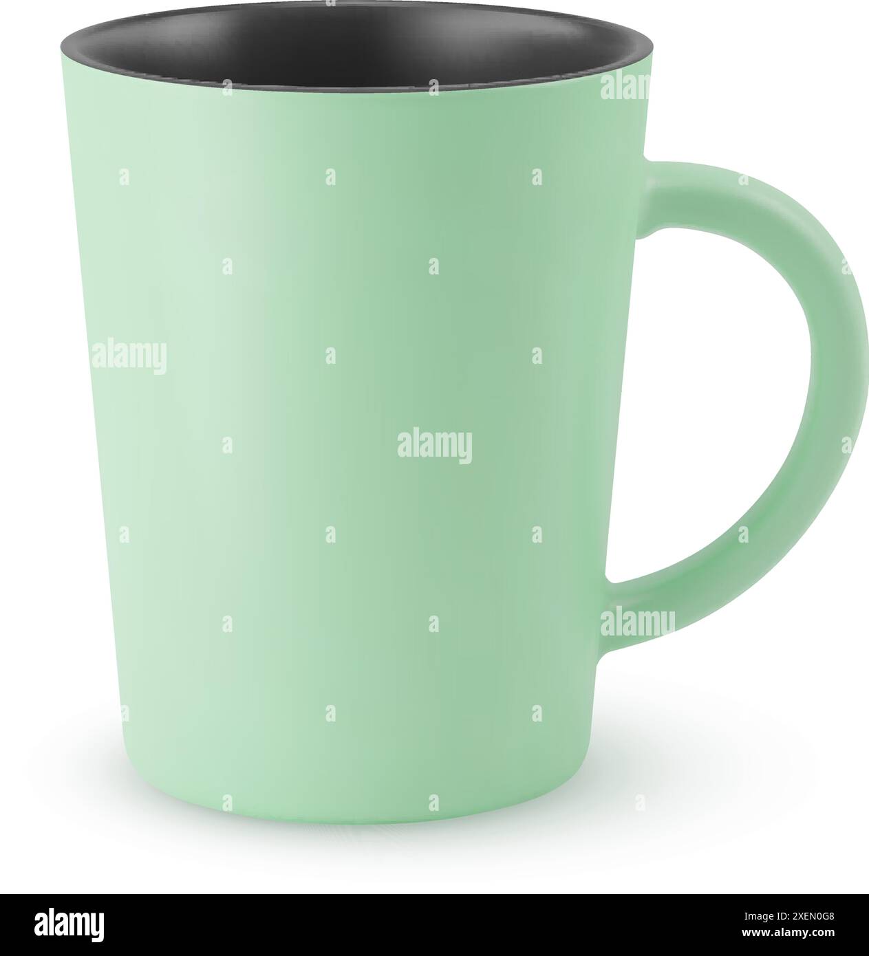 Illustration of Empty Green Ceramic Tea Mug on a White Background ...
