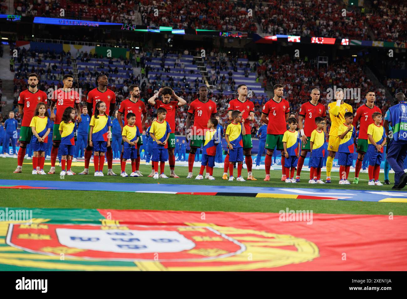 Team of Portugal seen during UEFA Euro 2024 game between national teams ...