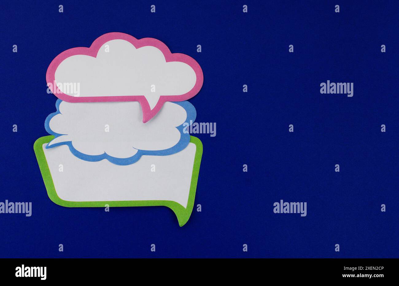 Comment bubbles with different shape and color Stock Photo - Alamy