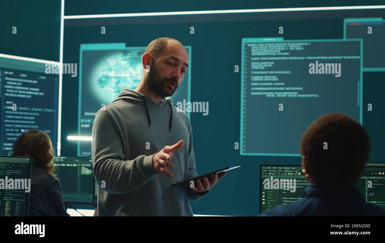 Governmental cyber defense team using advanced technology to secure ...