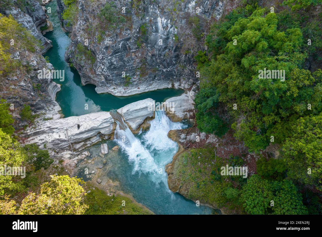 Aerial view of Air Terjun Tanggedu, East Nusa Tenggara, Indonesia ...