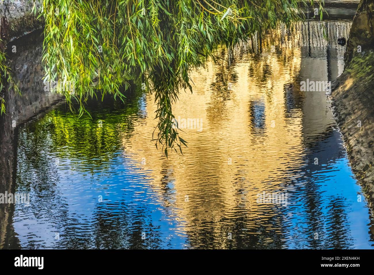 Colorful Aure River reflection, Bayeux, Normandy, France. Bayeux ...