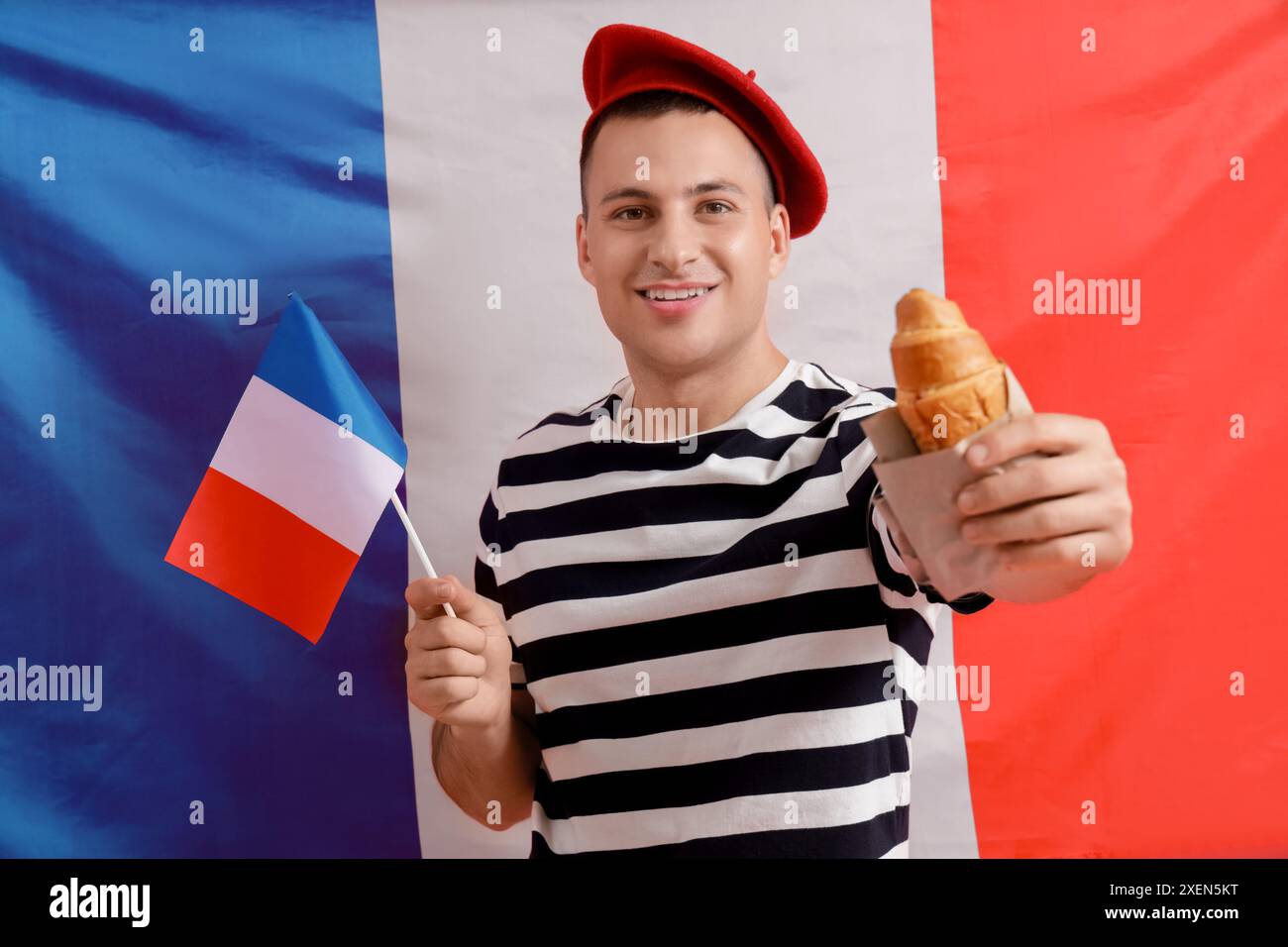Handsome man flags france hi-res stock photography and images - Alamy