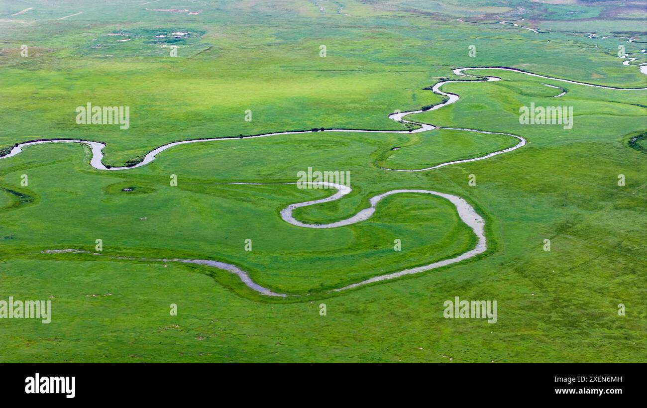 XILINGOL LEAGUE, CHINA - JUNE 28, 2024 - A view shows the winding ...