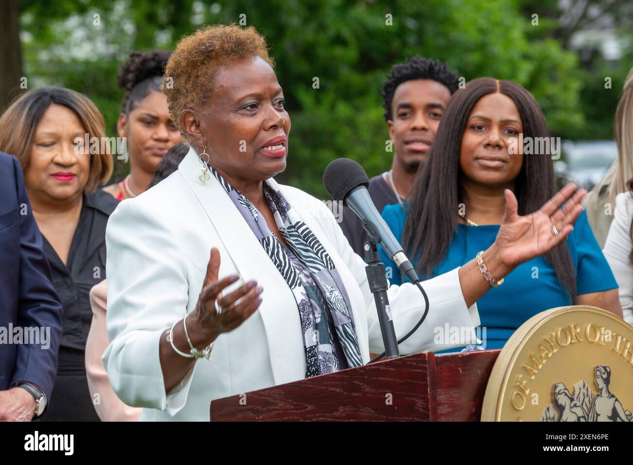 Detroit, Michigan - Detroit City Council member Mary Waters speaks at ...