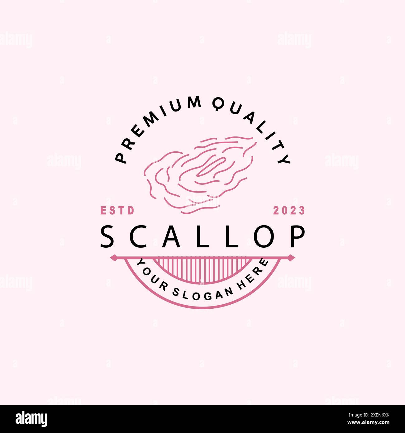 Seashell Logo, Inspirational Scallop Design With Pearl, Ocean Animals ...