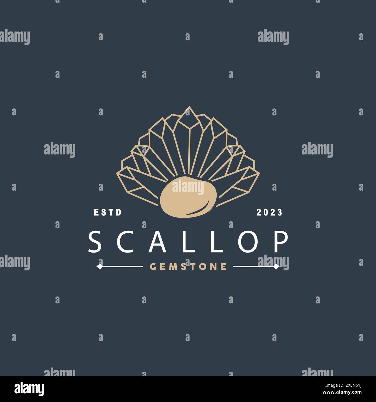 Seashell Logo, Inspirational Scallop Design With Pearl, Ocean Animals ...