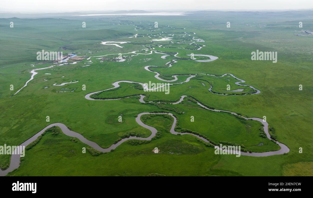 XILINGOL LEAGUE, CHINA - JUNE 28, 2024 - A view shows the winding ...