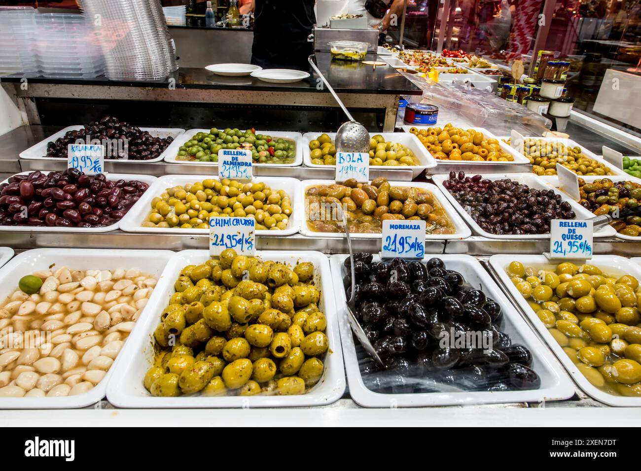Fresh olives at the Mercat de Sant Josep de la Boqueria is Barcelona's ...
