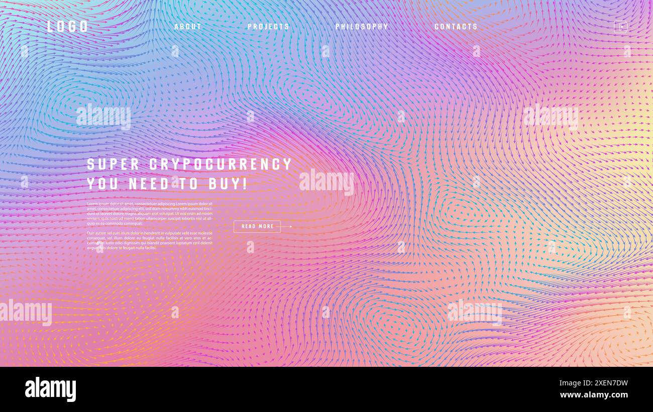 Landing page abstract design with vector field forces matris. Colorful ...
