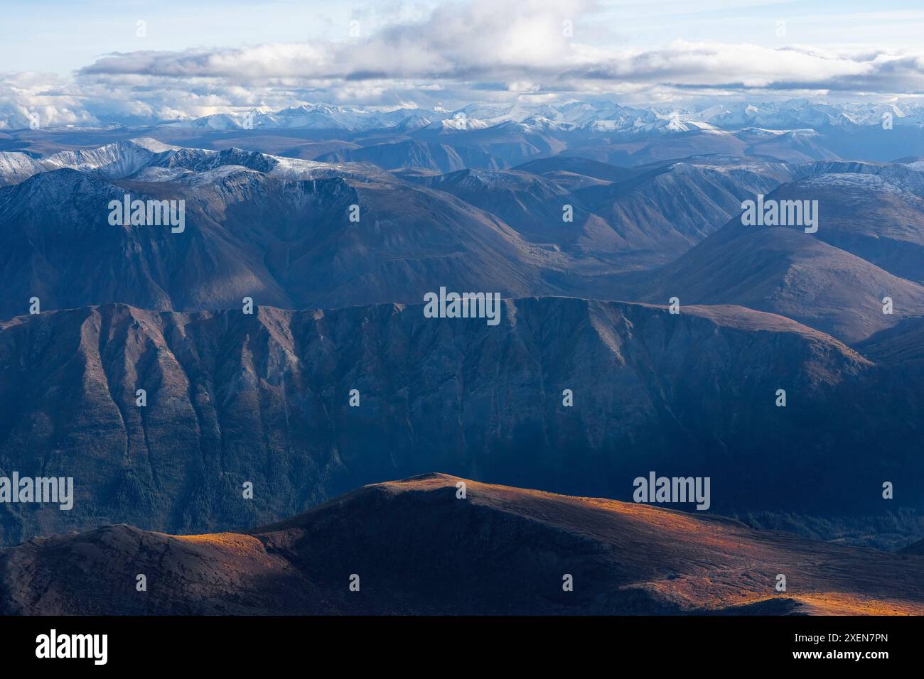 Aerial photos of the mountains surrounding Whitehorse, the capital of ...