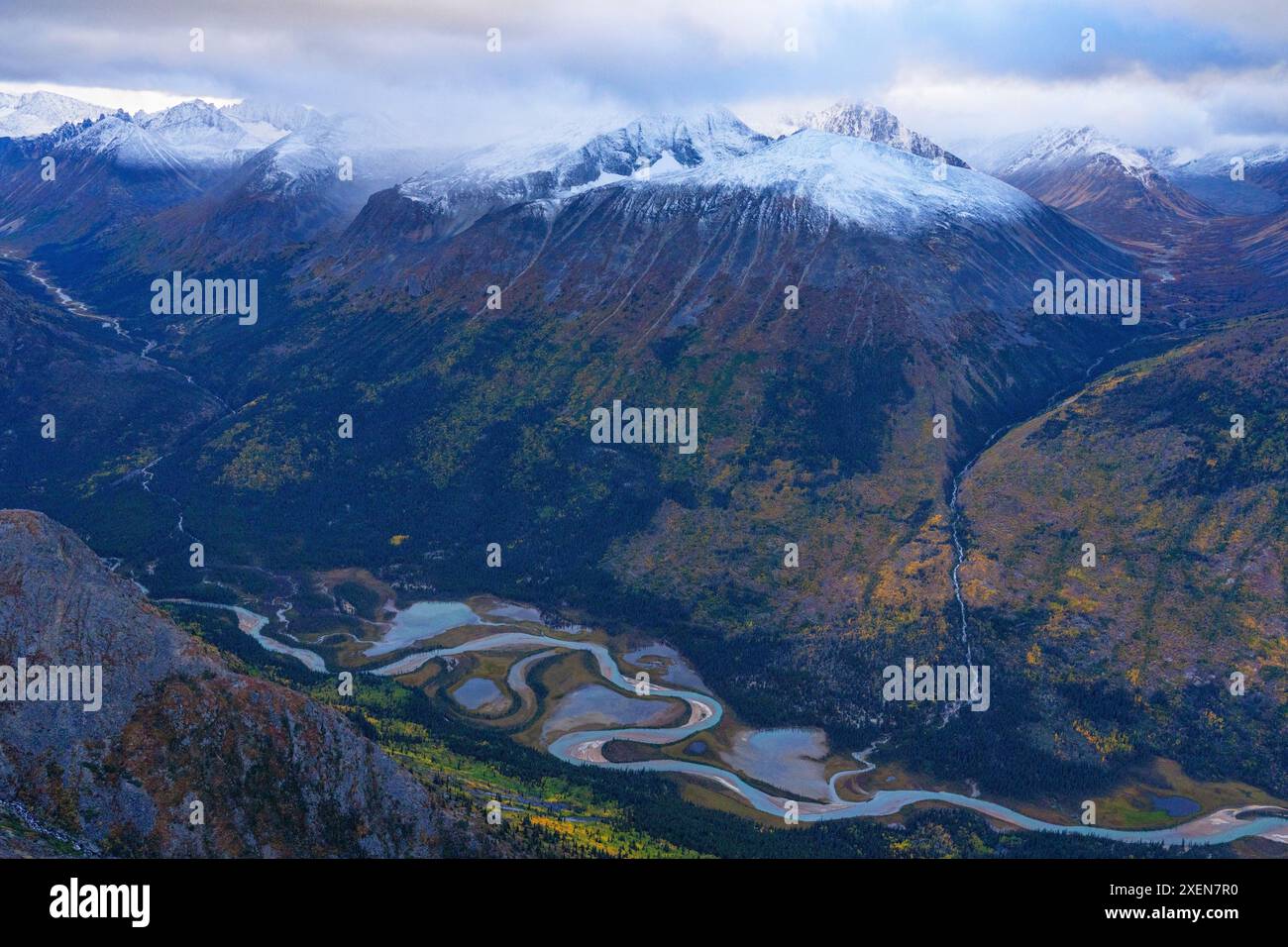 Aerial photos of the mountains surrounding Whitehorse, the capital of ...