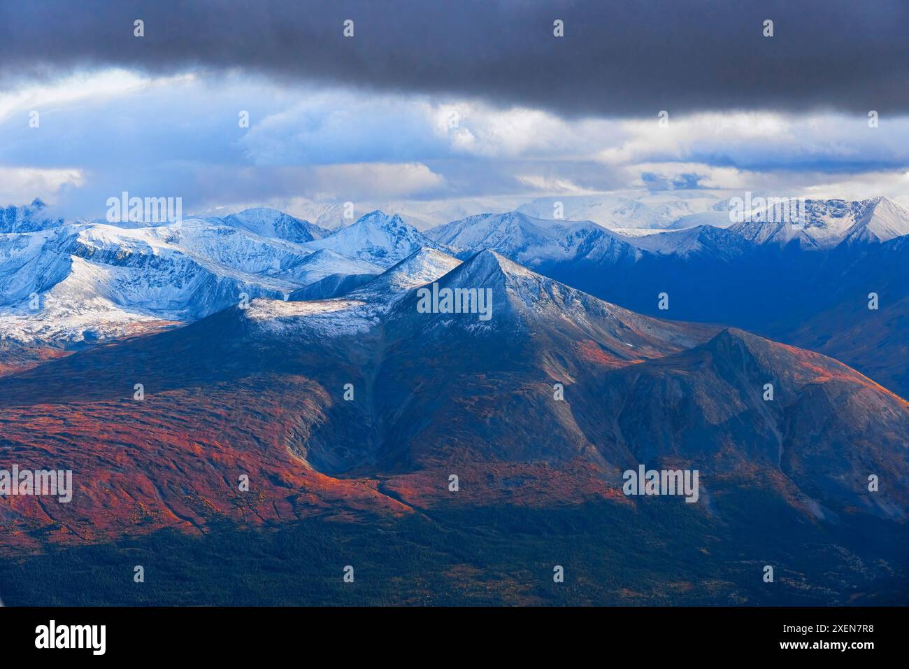 Aerial photos of the mountains surrounding Whitehorse, the capital of ...