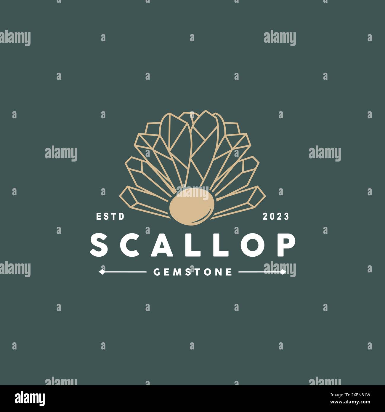 Seashell Logo, Inspirational Scallop Design With Pearl, Ocean Animals ...