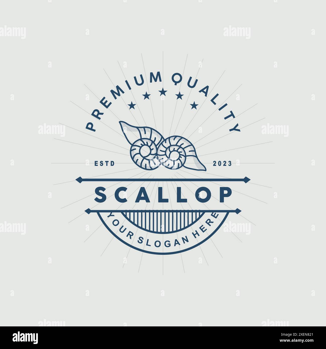 Seashell Logo, Inspirational Scallop Design With Pearl, Ocean Animals ...