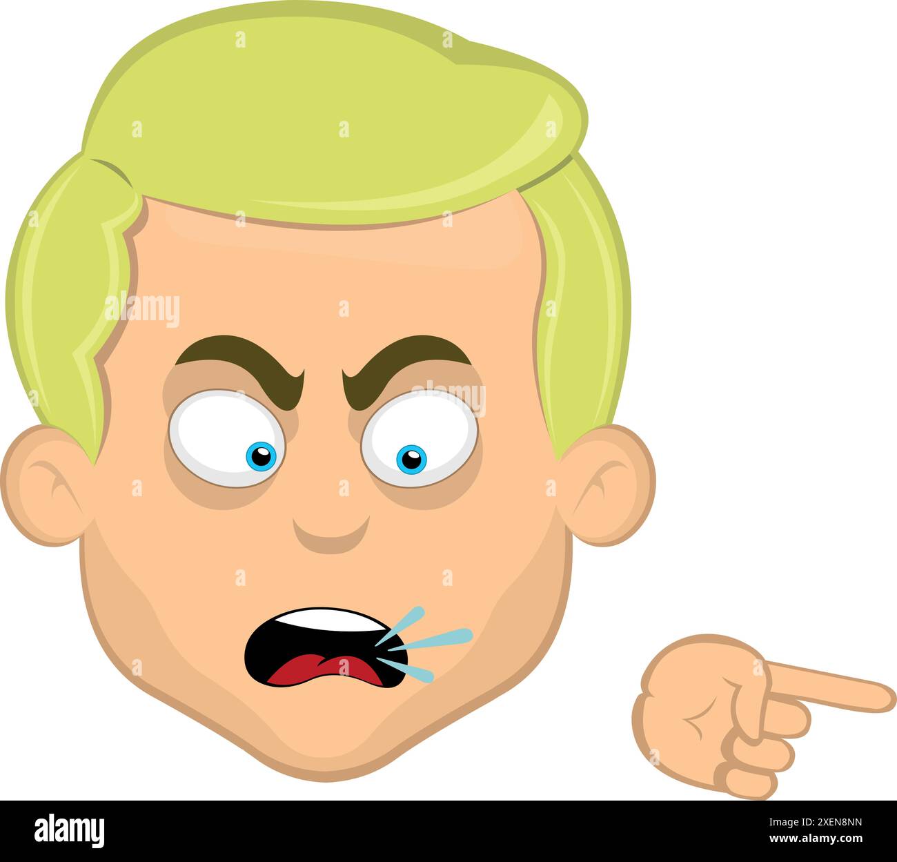 Cartoon illustration angry boy pointing hi-res stock photography and ...