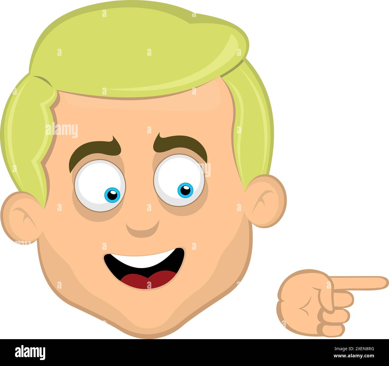 vector illustration face man cartoon blonde and blue eyes, with the ...