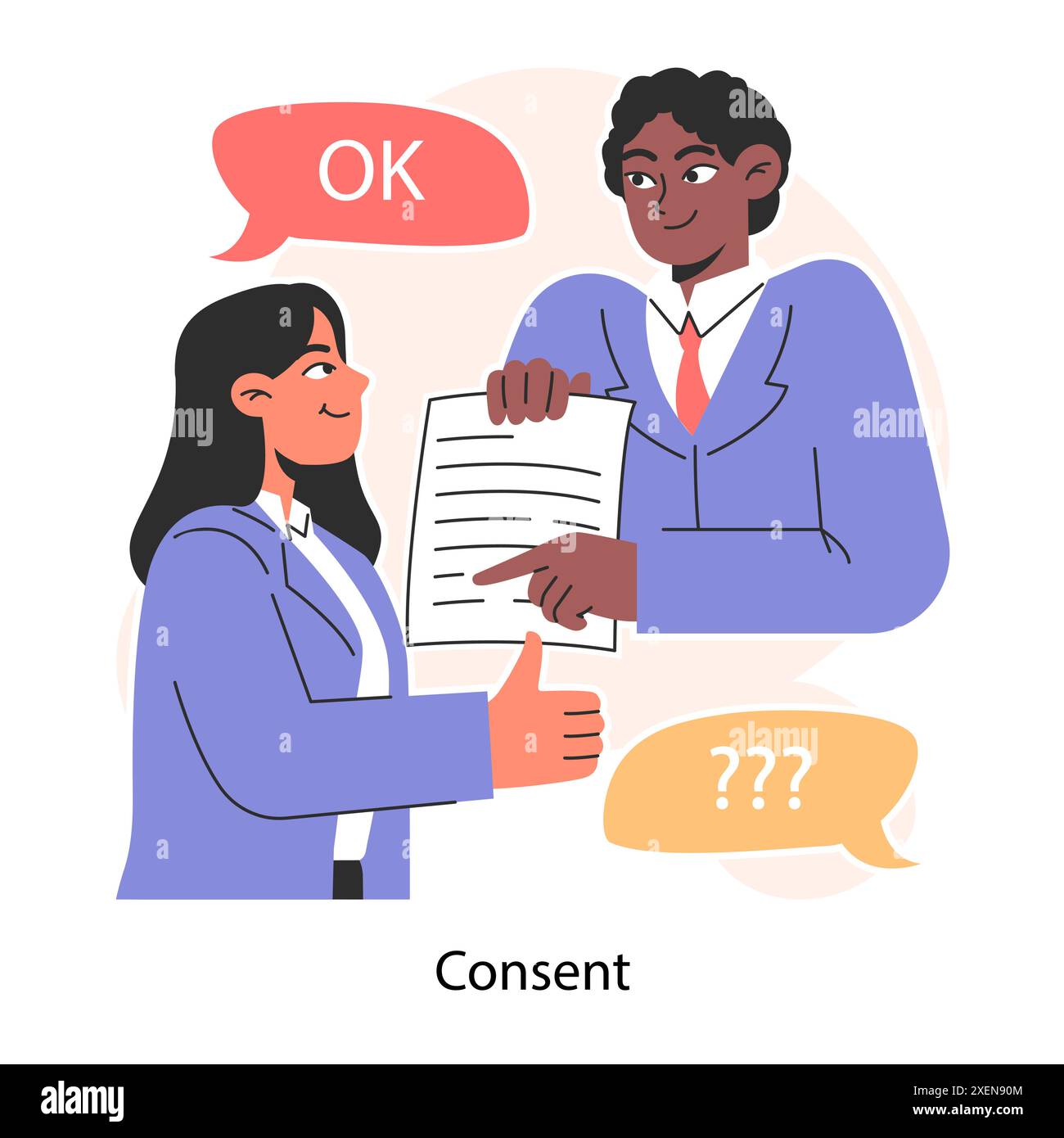 Deal or agreement. Consent, successful negotiation. Business partners ...