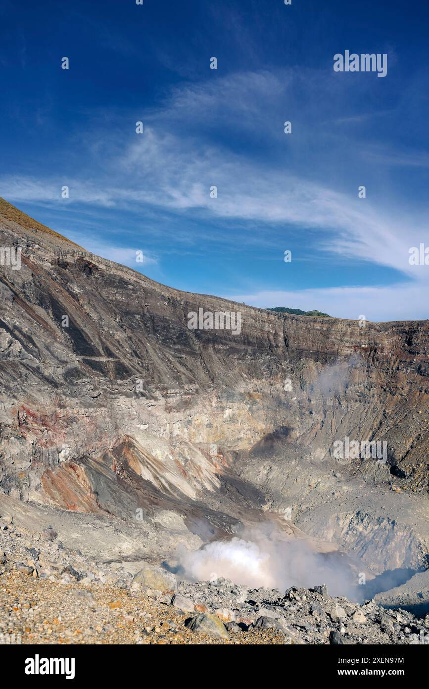 Mount Lokon Crater with geothermal activity in North Sulawesi ...
