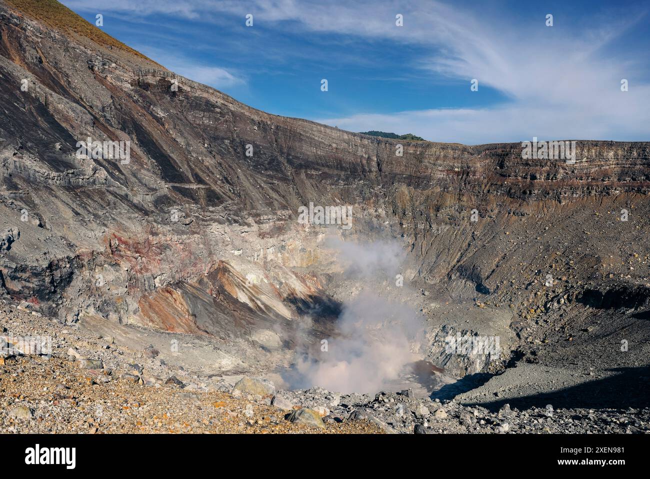 Mount Lokon Crater with geothermal activity in North Sulawesi ...
