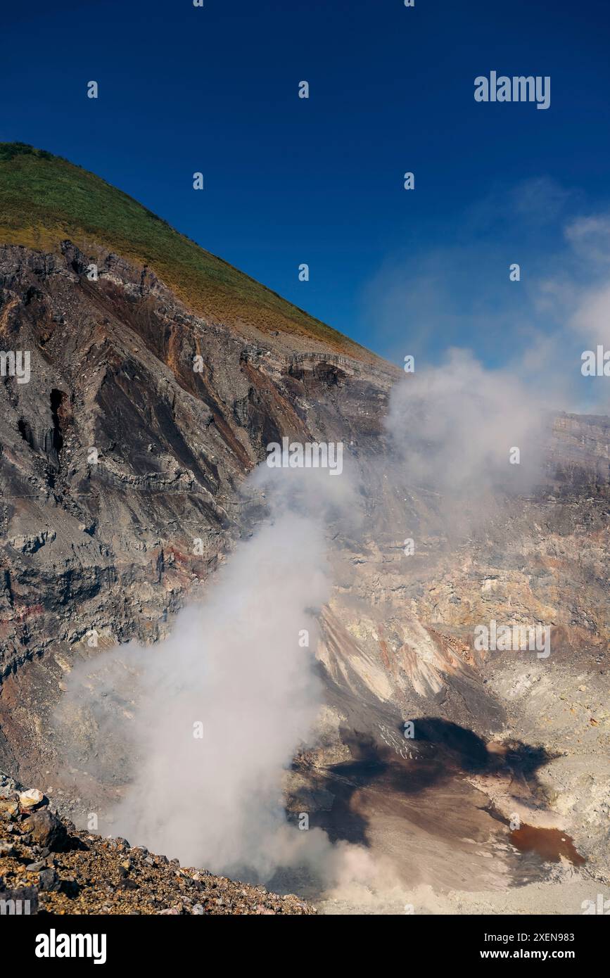 Mount Lokon Crater with geothermal activity in North Sulawesi ...