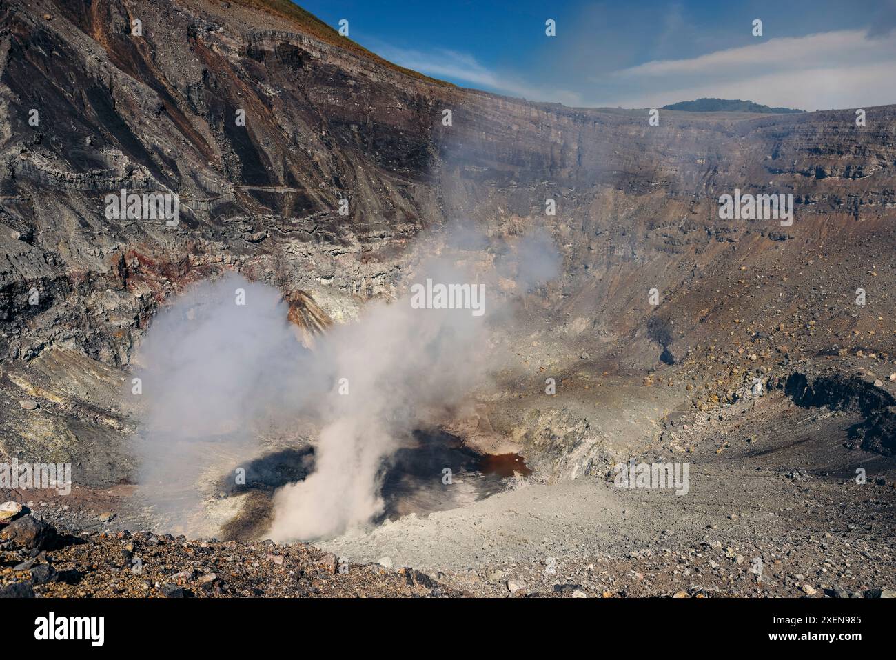 Mount Lokon Crater with geothermal activity in North Sulawesi ...