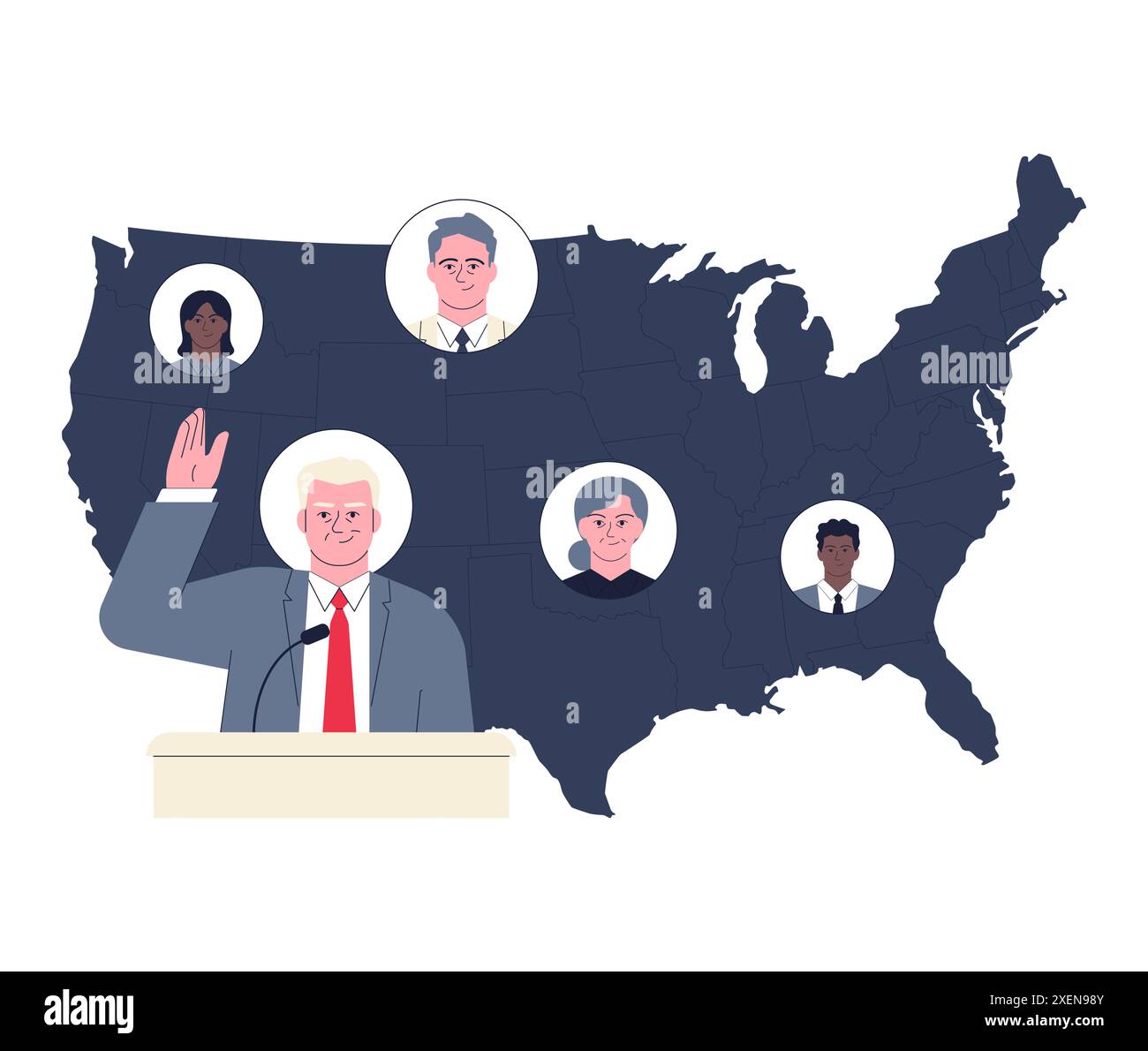 Presidential election primaries. American election campaign between ...