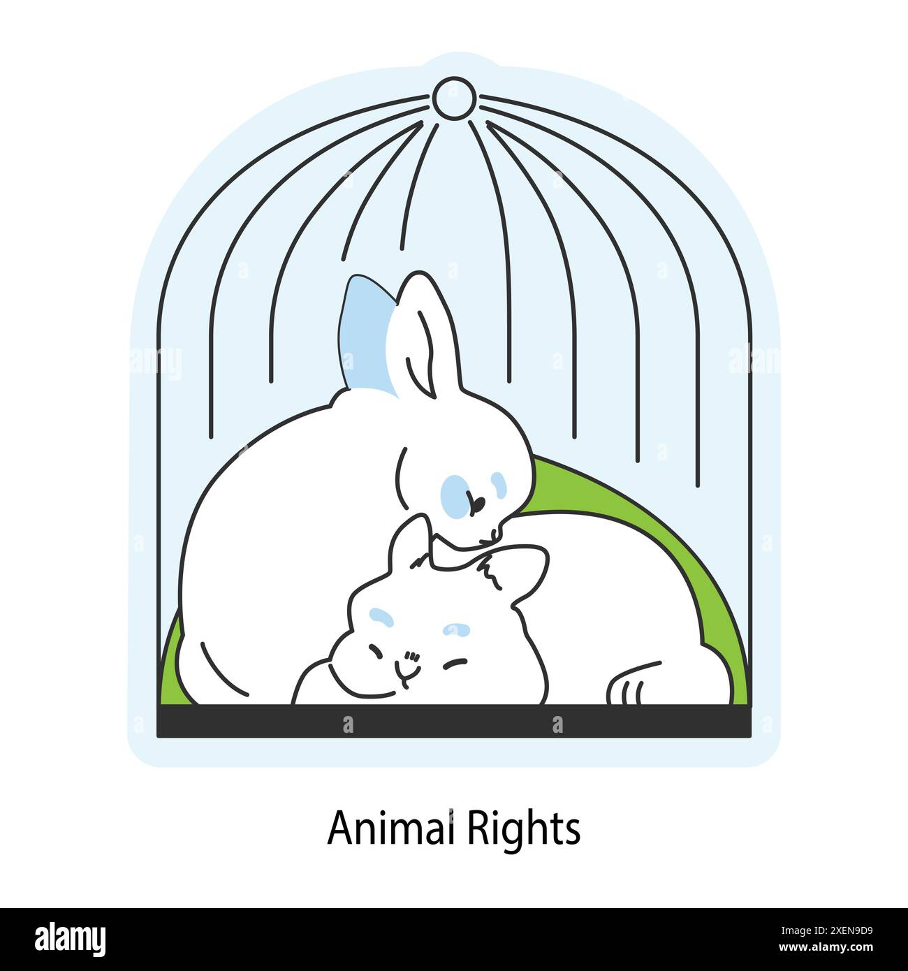 Cute little white rabbit. Cruelty free sustainable development, animals ...