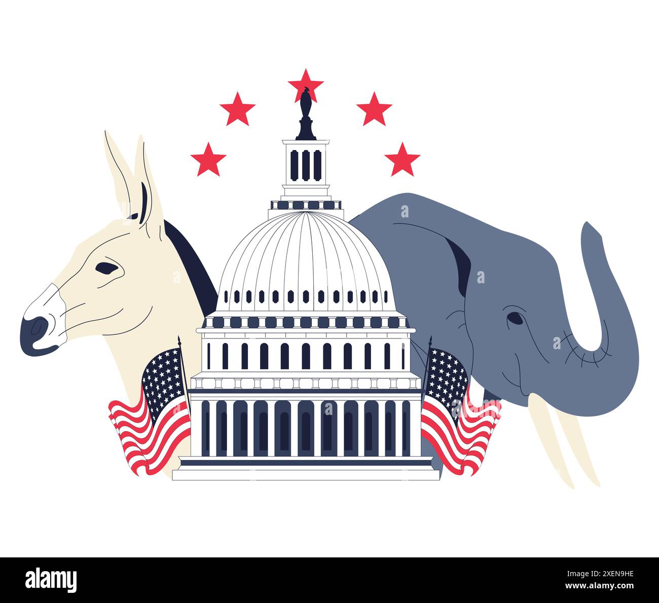 Presidential election. American election campaign between democrats and ...