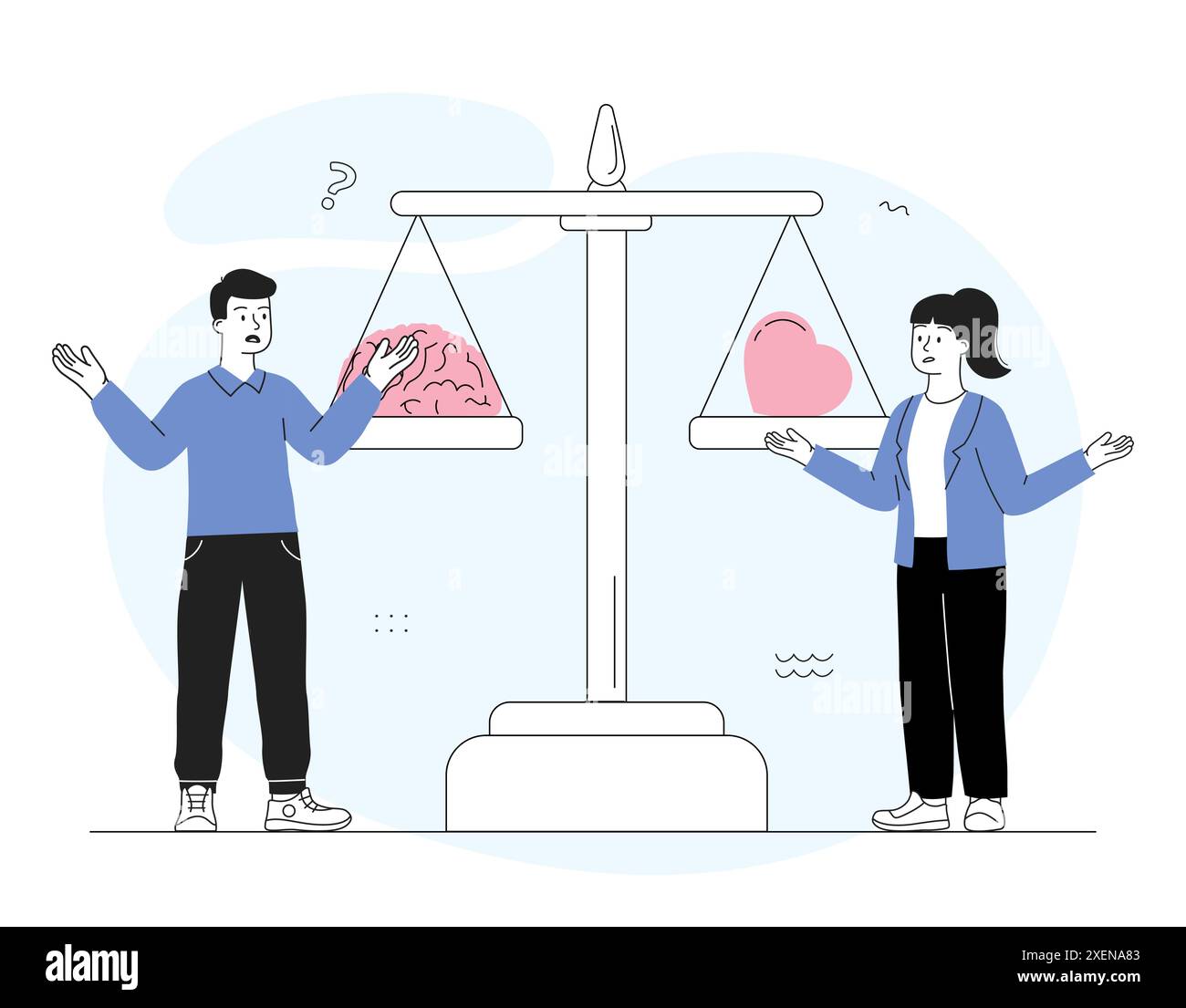 Emotion versus logic Stock Vector Images - Alamy