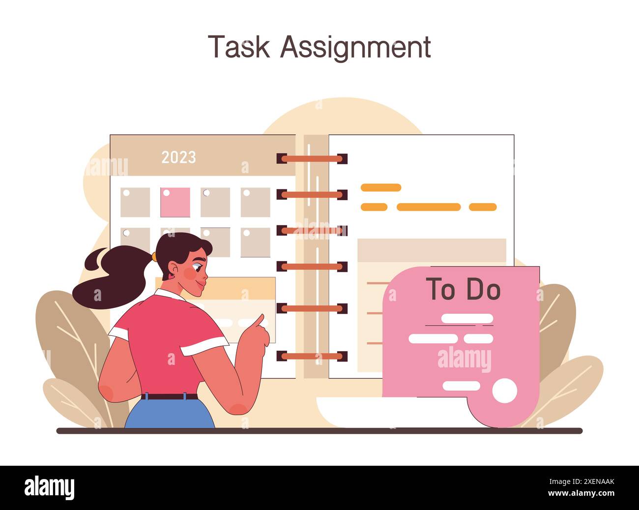 Delegation. Task assignment and control. Leader or manager transferring ...