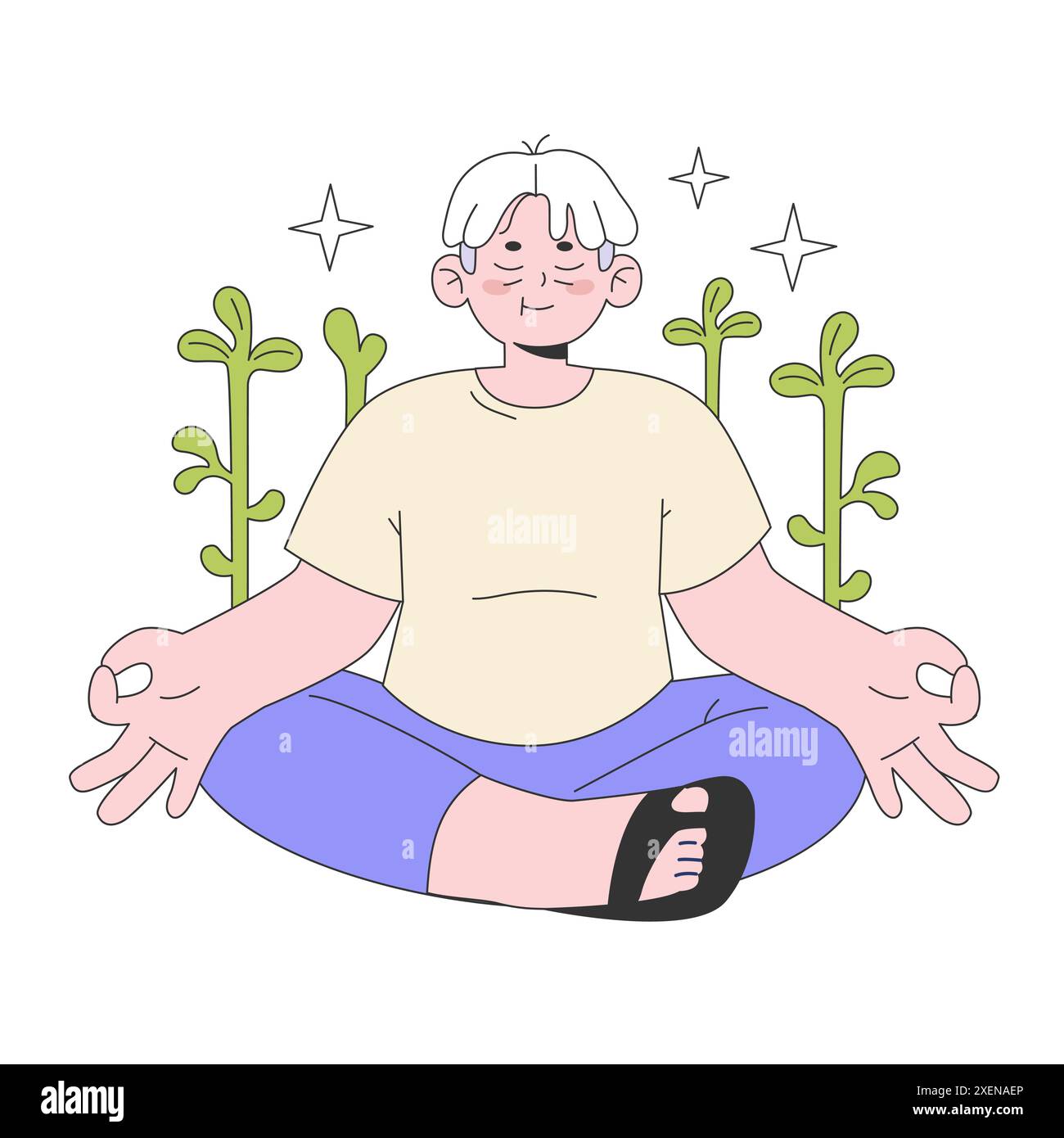 Senior life milestones. Getting old and maturing. Retired calm aged man ...