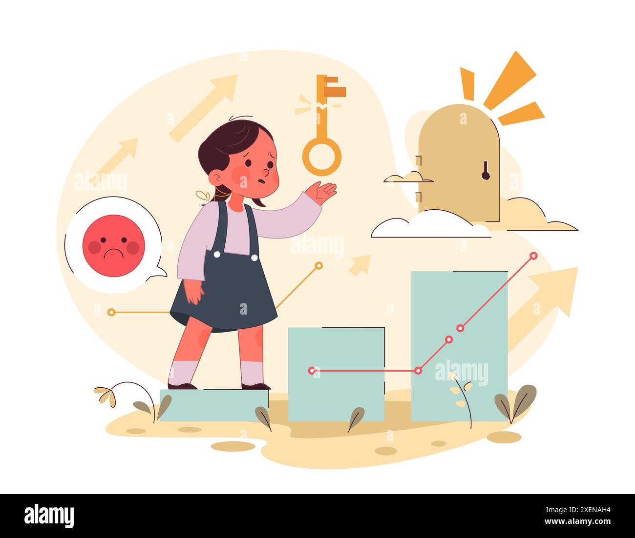 Neglected child has less opportunities through life. Little girl with a ...