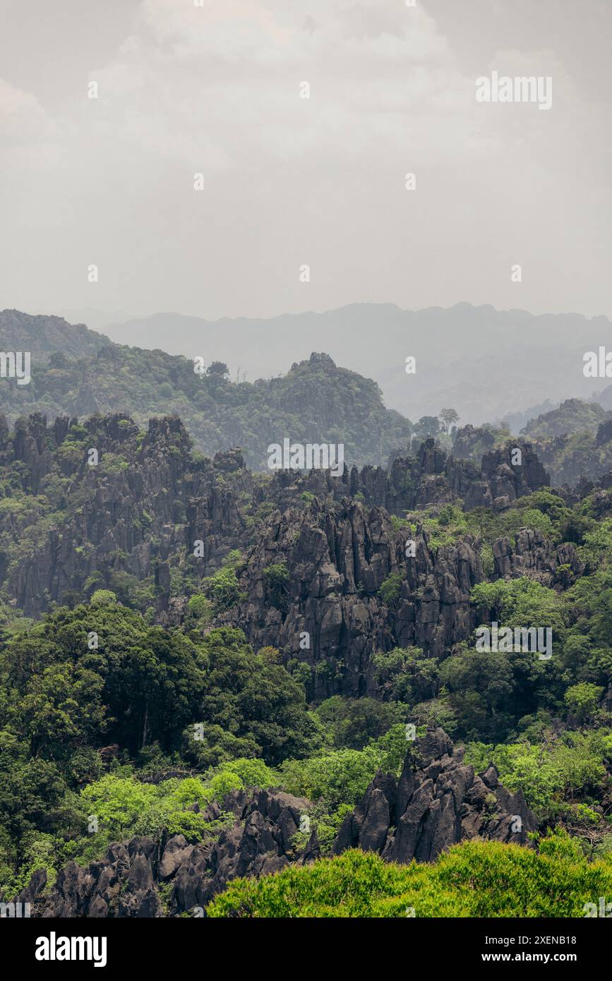Limestone rock forest near the Rock Viewpoint in Laos; Khammouane ...