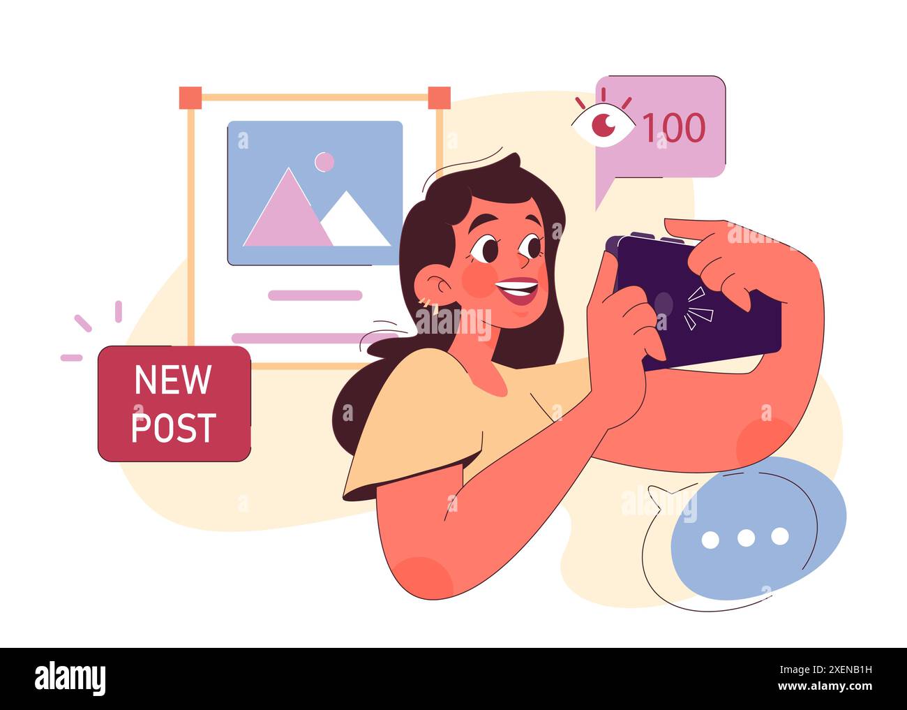 Authenticity in self-expression. Young woman expressing herself sharing ...