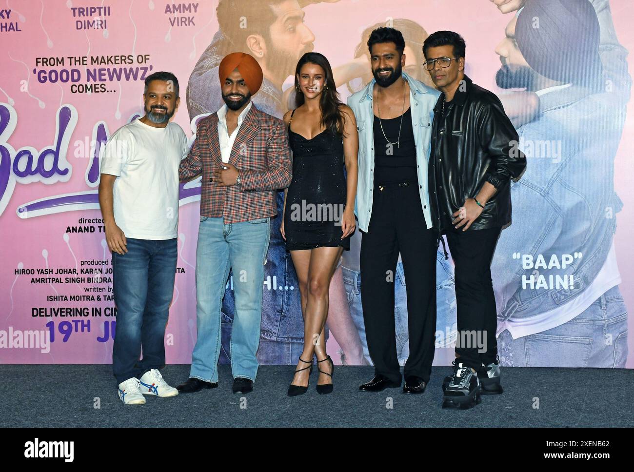 Mumbai, India. 28th June, 2024. L-R Bollywood director Anand Tiwari, Indian singer and Punjabi ...