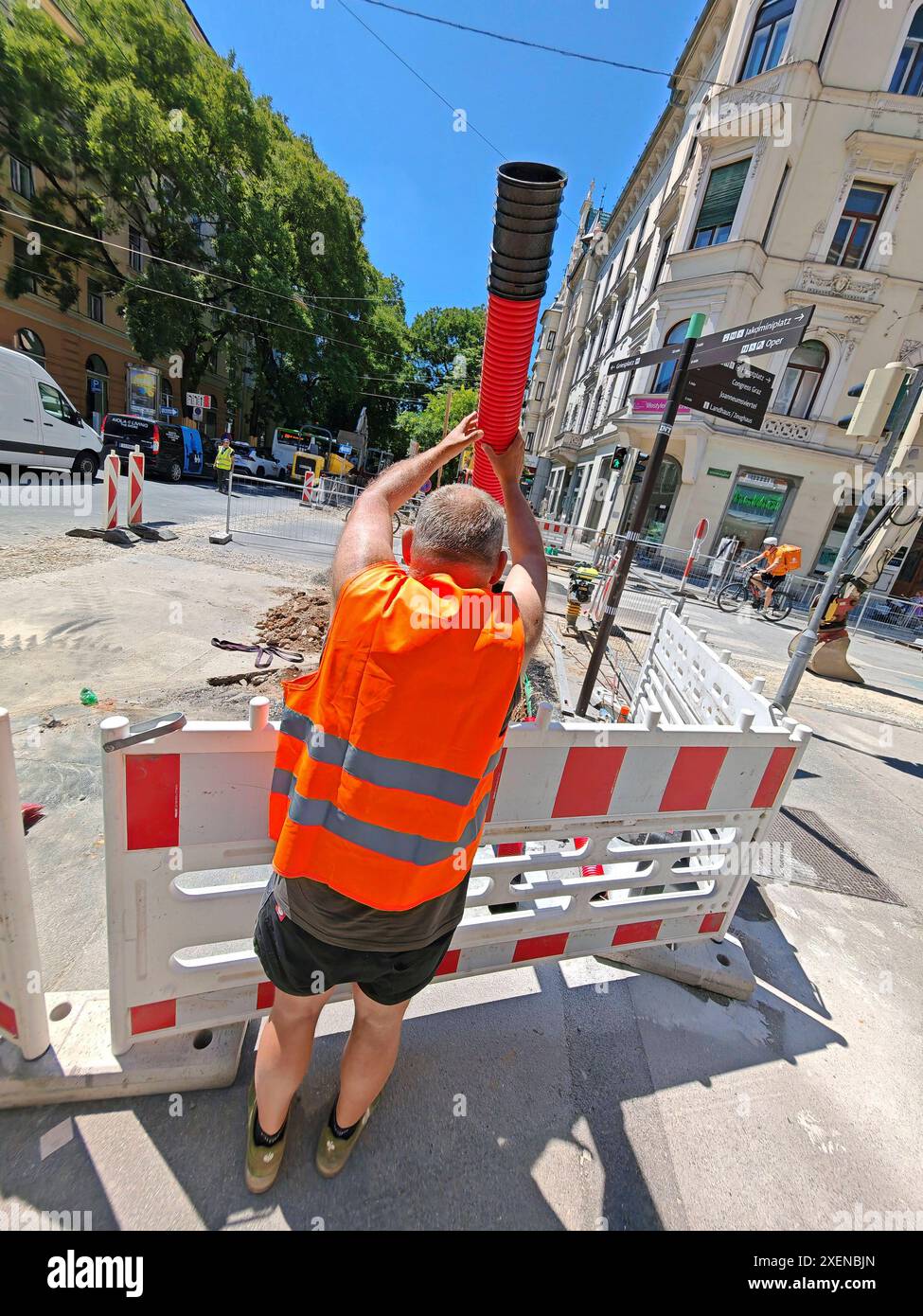 construction worker at a building site, employee in construction ...