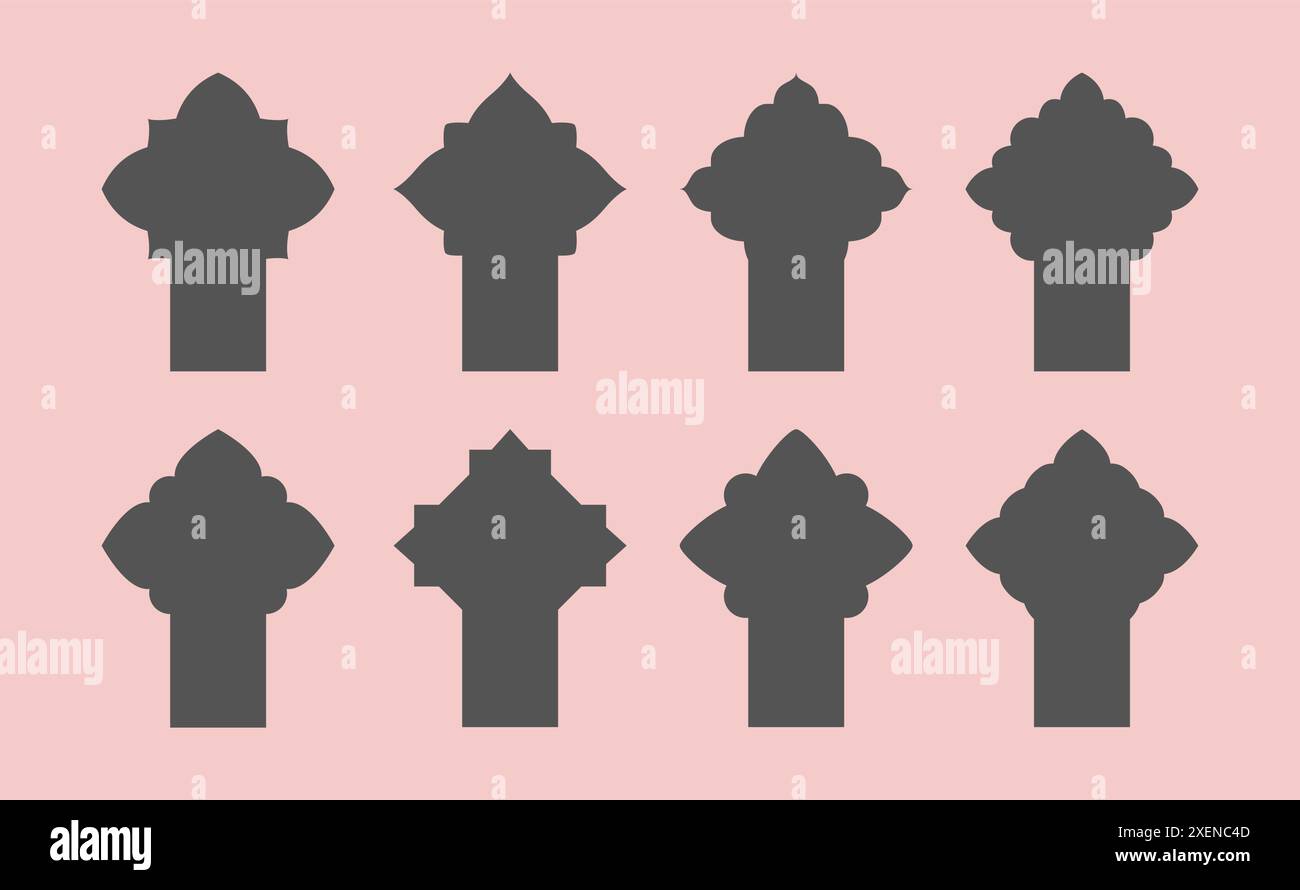 Islamic traditional arch, window, Black arabic, muslim architecture ...