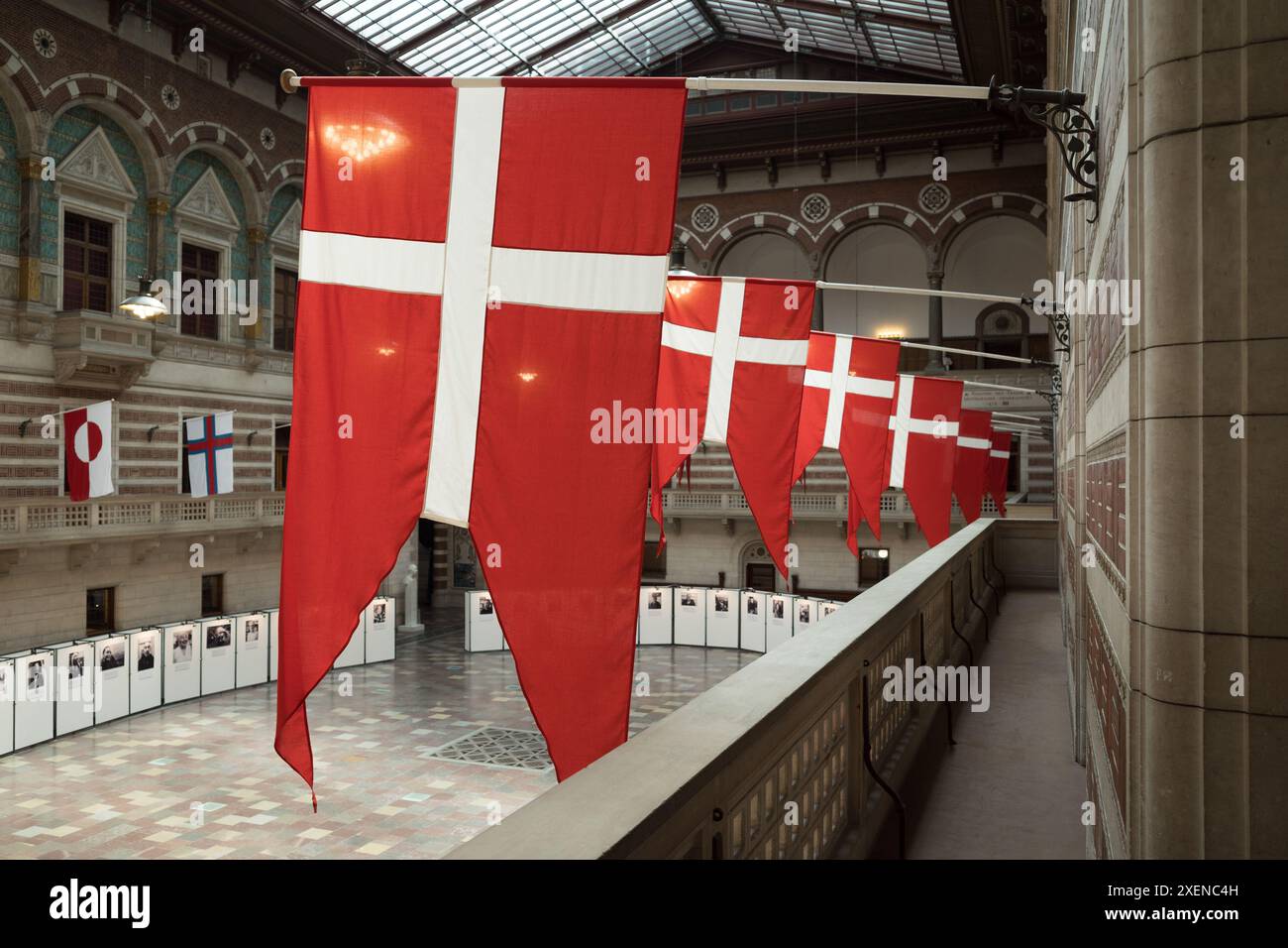 Danish flags, flags of Denmark, Denmark flag hanging in Copenhagen City ...