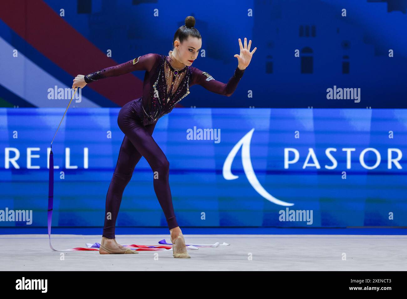 Darja Varfolomeev (GER) seen in action during the ribbon competition in ...