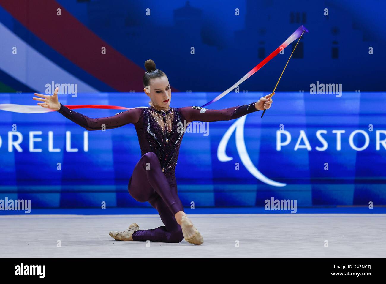 Darja Varfolomeev (GER) seen in action during the ribbon competition in ...