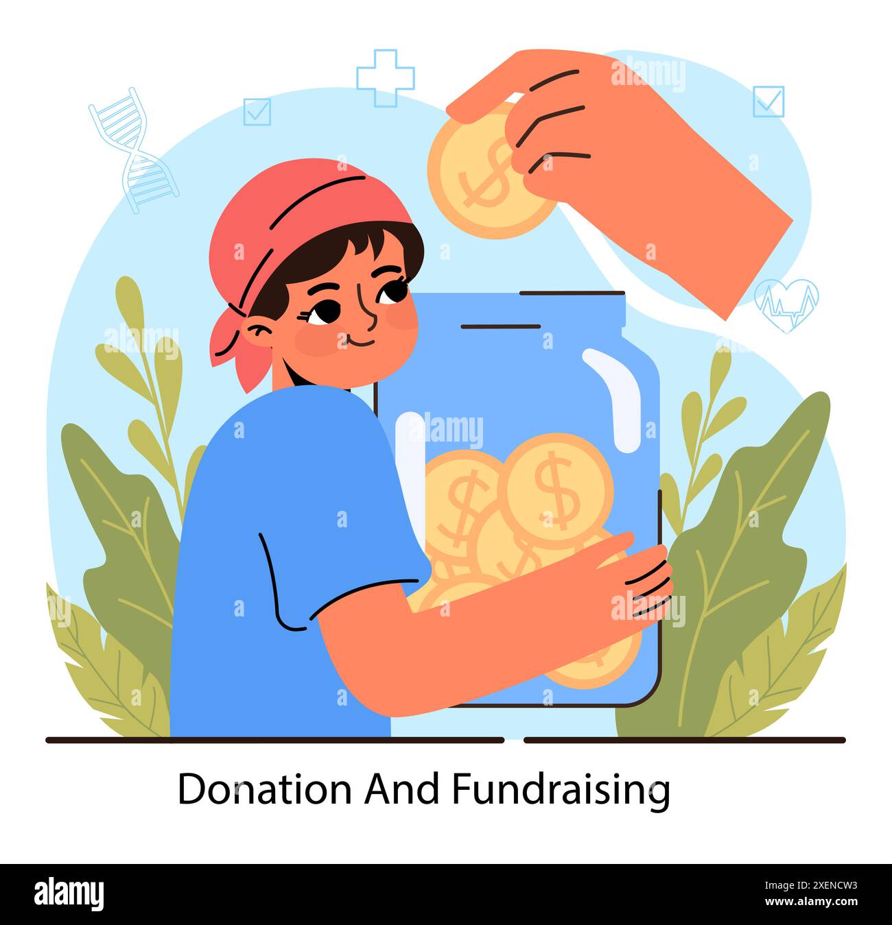 Child cancer donation and fundraising. Little kid getting oncological ...