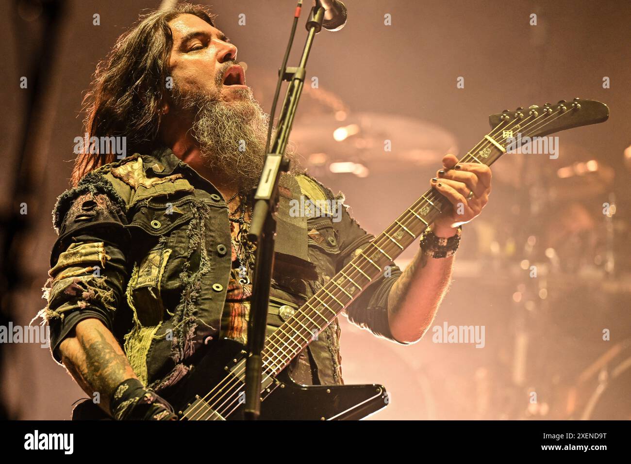 Clisson, France. 28th June, 2024. Machine Head performing live on stage ...