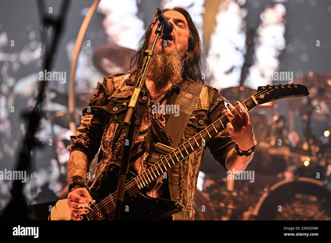 Clisson, France. 28th June, 2024. Machine Head performing live on stage ...
