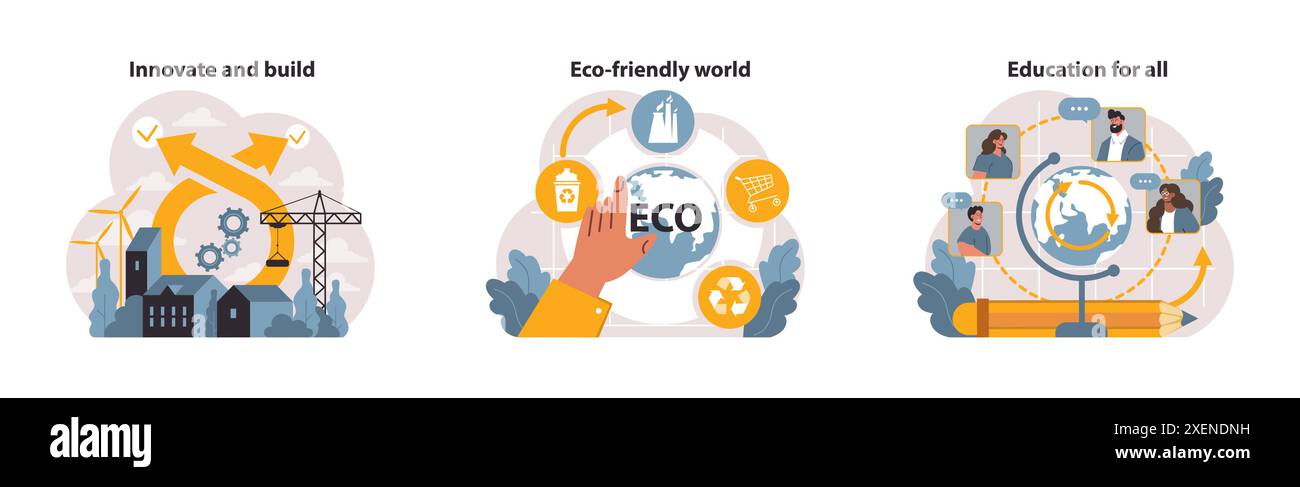 SDG or sustainable development goals set. Global target for better ...