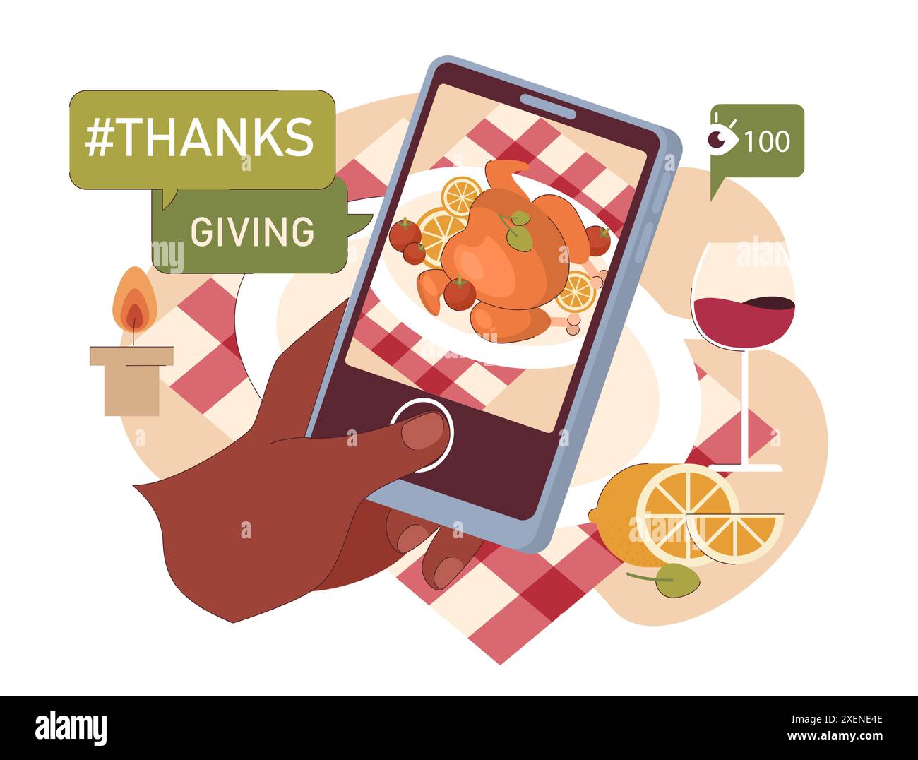 Joyful family celebrating Thanksgiving. Traditional American holiday ...