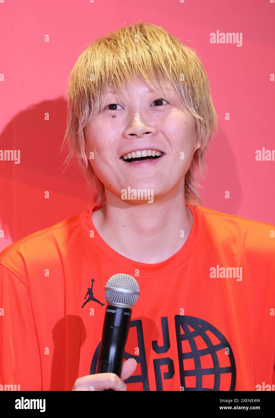Tokyo, Japan. 28th June, 2024. Japan's basketball national team member ...