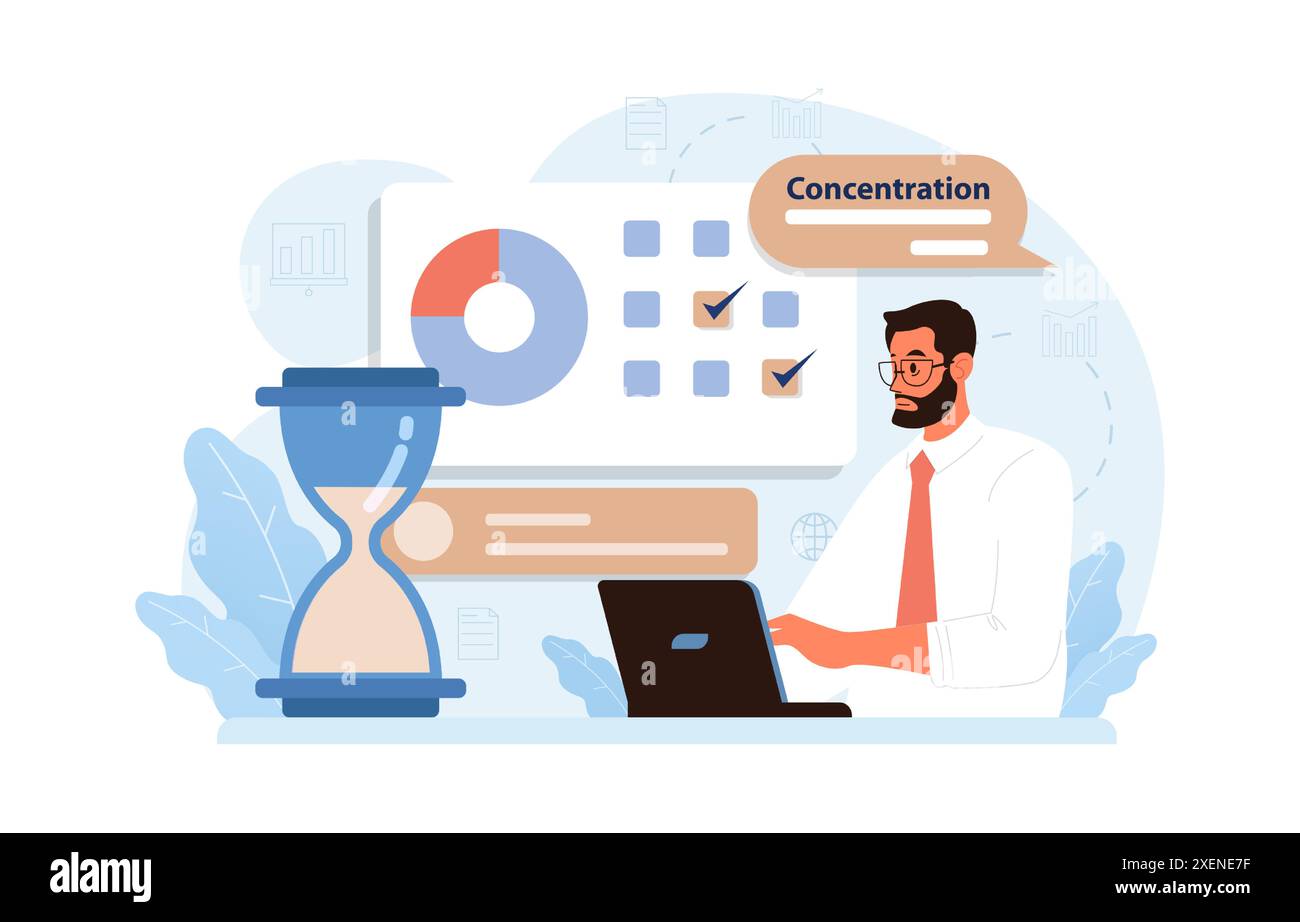 Hyperfocus. Focus and concentration skill. Self-discipline and time ...